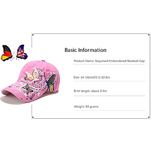 Trucker Hats California H Womens Hat Trendy Creativity Flowers Butterfly Sequins Embroidered Baseball Cap Pink