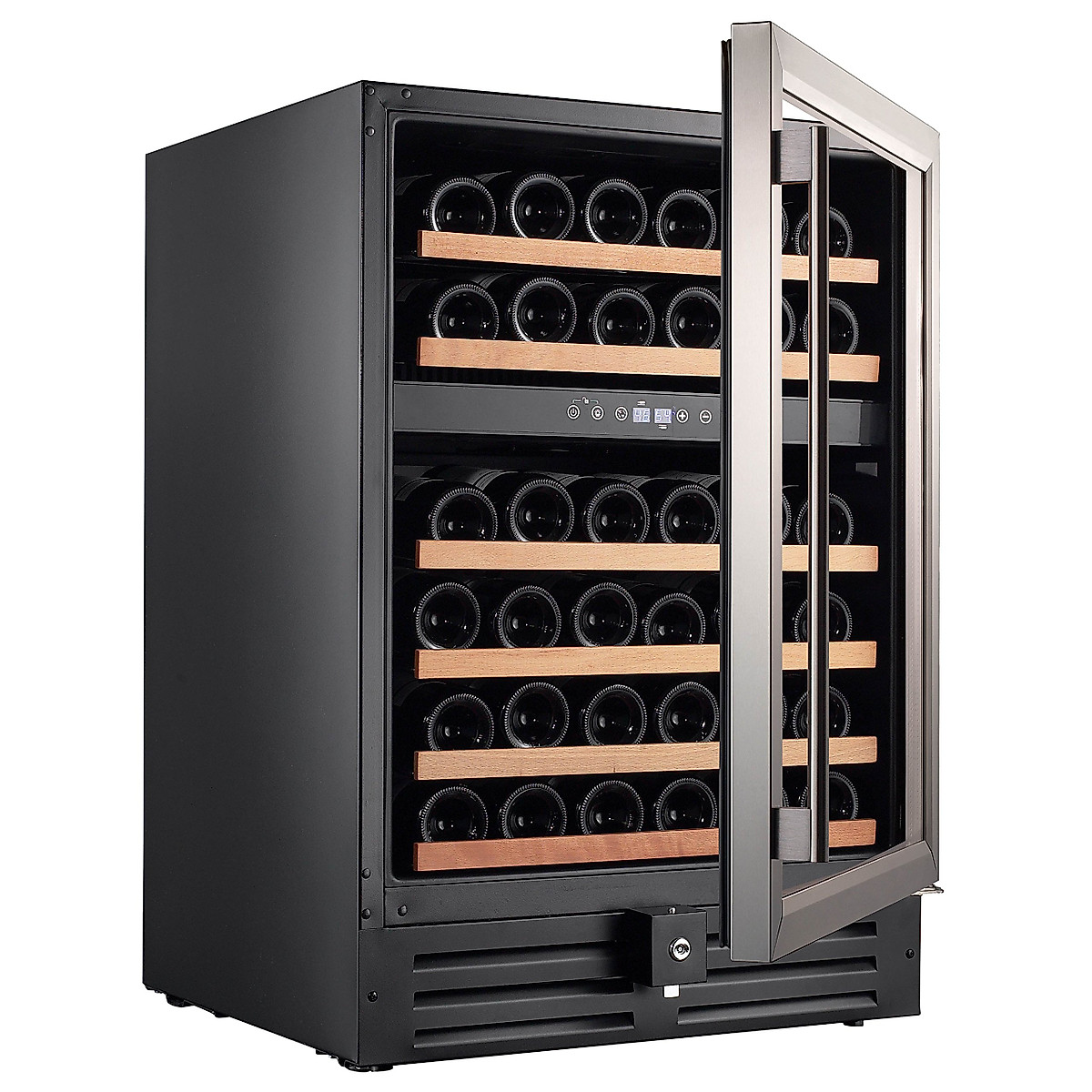 Smith & Hanks RW145DR 46 Bottle Dual Zone Under Counter Wine Refrigerator, 24 Inch Width, Built-In or Free Standing