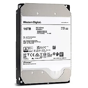 WD 16TB HDD Ultrastar DC HC550 SATA 7200RPM 3.5-Inch Enterprise Hard Drive - WUH721816ALE6L4 (Renewed)