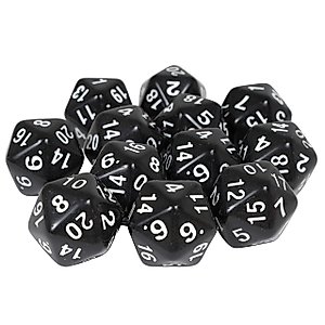 LEARNING ADVANTAGE Polyhedra Dice - 20 Sides - Set of 12 - Hands-on Math Manipulative - Teach Early Numeracy - Math Games for Kids