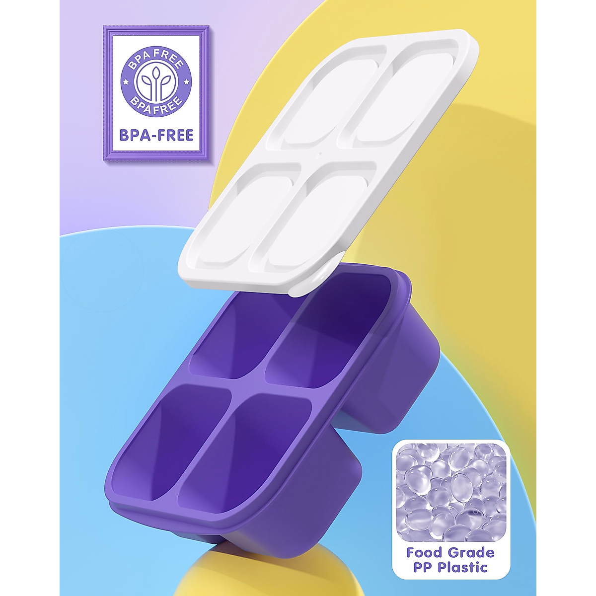 5 Pcs Bento Snack Containers, Reusable 4 Compartment Divided Food Storage Containers, Divided Lunchable Container for School, Work and Travel (5 Color)