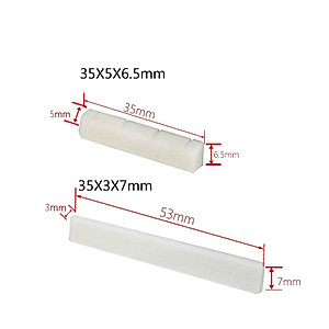 Miwayer Ukulele Real Bone 53mm Bridge Saddle & 35mm Nut for 4 String Ukulele-Regula