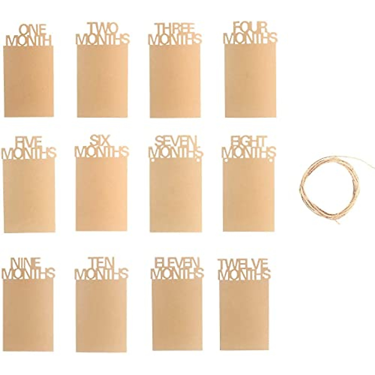 1st Birthday Baby Photo Banner for Newborn to 12 Months, Monthly Milestone Photograph Bunting Garland, First Birthday Celebration Decoration (Kraft)