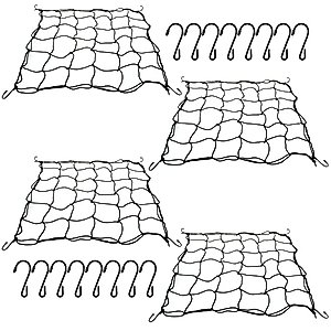 4PCS Grow Tent Net, Flexible Net Trellis Fits 4x4ft and More Size, Stretchy Trellis Netting with Hooks for Garden Balcony Yard Plants Growing and Climbing, Black