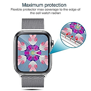 LK [6 Pack] Screen Protector for Apple Watch 40mm SE/Series 4/5/6 and Apple Watch 38mm Series 3/2/1- Bubble-Free Scratch-resistant iWatch 38mm/40mm Flexible TPU Clear Film (UF-001)