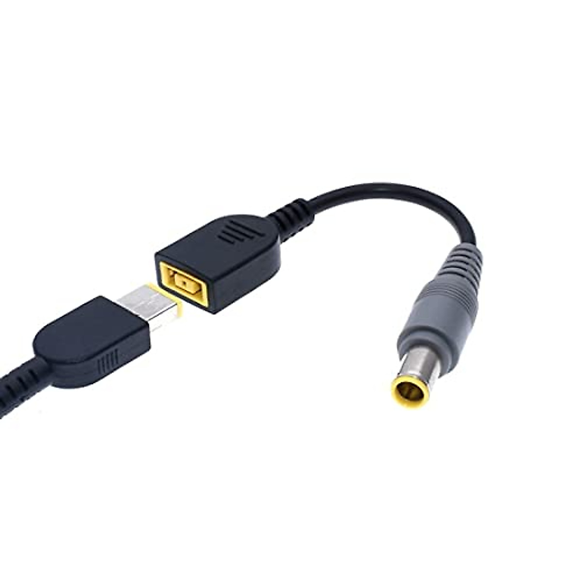 JMT DC 7.9 x 5.5mm Round Jack to Square USB Plug Converter Laptop Power Adapter Connector Cable Compatible for Lenovo ThinkPad IBM Charger (15cm,7.9mm Male-USB Female)
