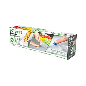 Mind Reader E-Z Board Disposable Plastic Cutting Board, 20 Square Feet, Easy Clean-Up and Convenient Use, Ideal for Camping, Hunting, Boating, and For People With Food Allergies, Clear