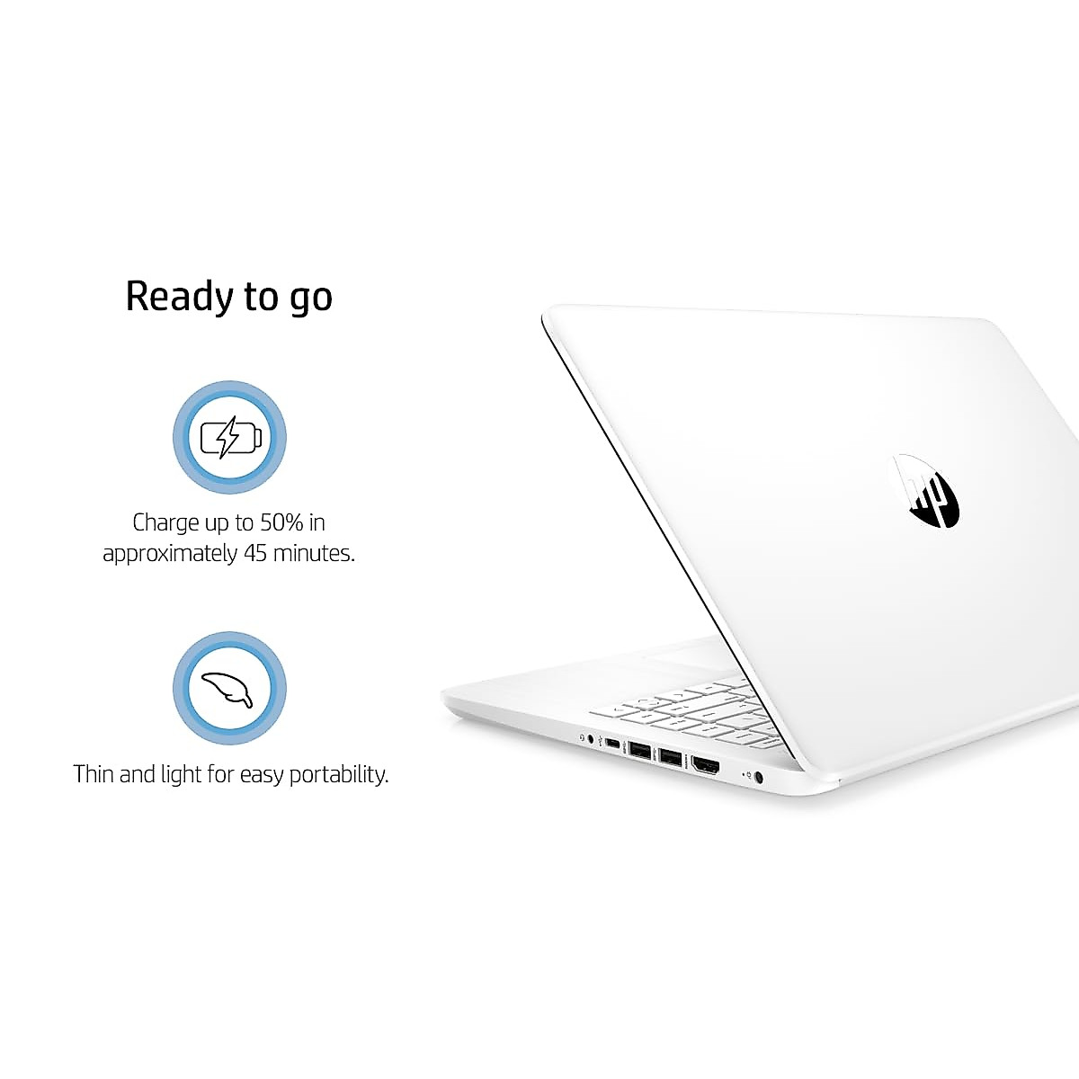 HP Newest 14" Ultral Light Laptop for Business. Intel Quad-Core N4120(> N4020), 16GB RAM, 128GB Storage, 1 Year Office 365, (64GB eMMC+64GB SD Card) Webcam, HDMI, WiFi, USB-A&C, Win 11 S/OLY