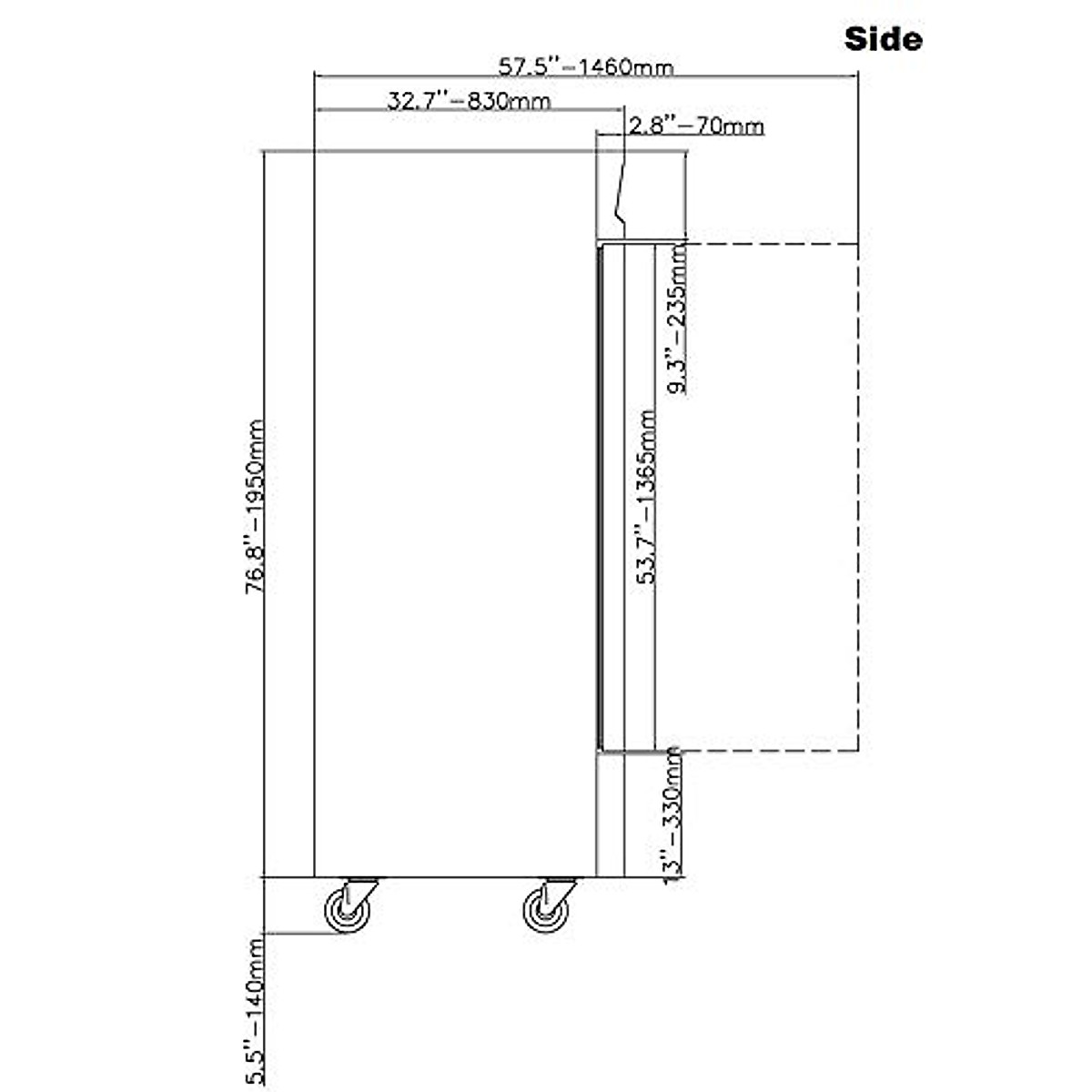 Kelvinator KCHRI27R1DRE 26 3/4" One Section Reach in Refrigerator, Silver