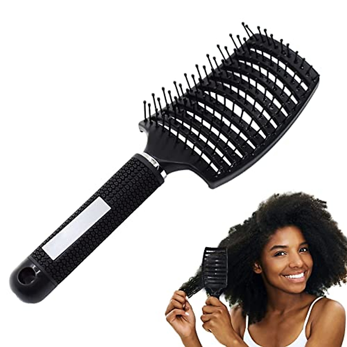 Hair Brush Detangling Curved Vented Hair Brushes for Women Men Wet or Dry Hair, Styling Professional Paddle Vent Brush for Curly Thick Wavy Thin Fine Long Short Hair