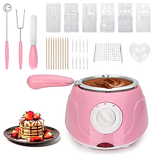 MINI Electric Chocolate Melting Pot, 8.45OZ Chocolate Fondue Fountain, Warmer Machine for Milk Chocolate,Cheese, Butter, Candy