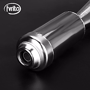 FVRITO Viper Flexible Exhaust Muffler Pipe Silencer with Hardware for 2 Stroke 49cc 60cc 66cc 80cc 100cc Engine Gas Motorized Bicycle Motor Bike Parts Silver
