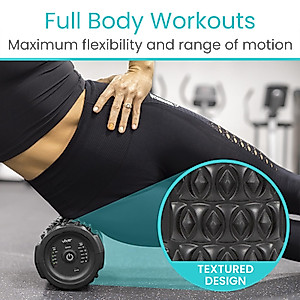 Vive Vibrating Foam Roller - High Density Five Speed Massager - for Exercise, Physical Therapy, Trigger Point and Muscle Recovery - Firm, Deep Tissue Vibration for Back Pain Relief and Stretching