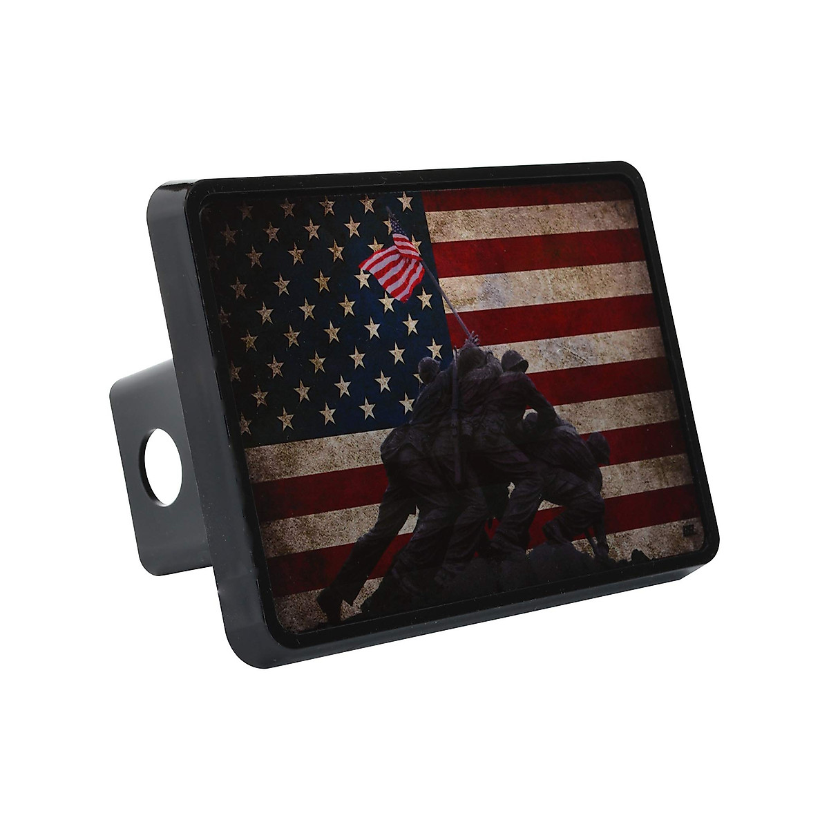Rogue River Tactical USA Flag Iwo Jima Trailer Hitch Cover Plug US Patriotic Veteran WW2 Memorial