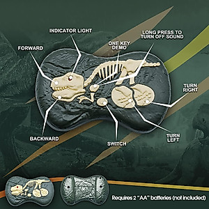 Hot Bee Remote Dinosaur Toy -18.6in Action Dinosaur Rex Toys w/Simulated Flame Spray, Chomping Mouth, Light and Roaring Sounds, Electric Robot Walking Dinosaur