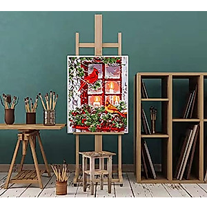 Eiazuiks Paint by Number for Adults. Christmas Paint by Numbers for Adults Beginner Drawing Paintwork with 3 Paintbrushes Paint Canvas Oil Painting Windowsill 16” x 20”