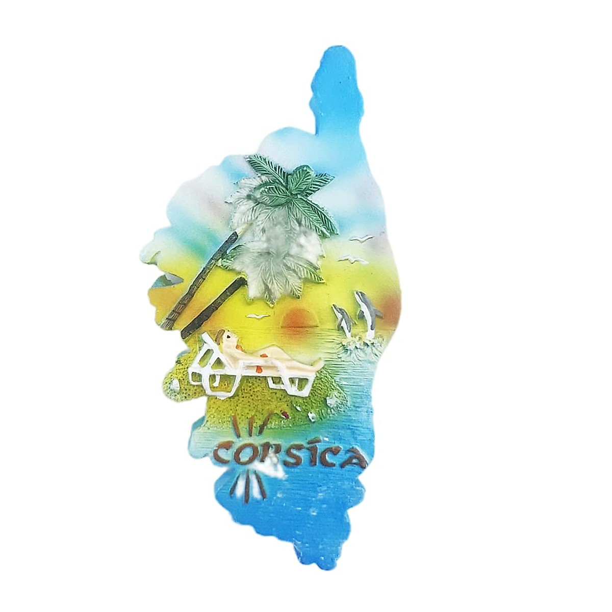 Corsica France Fridge Magnet Travel Souvenir Refrigerator Decoration 3D Magnetic Sticker Hand Painted Craft Collection
