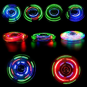 FIGROL LED Light Up Crystal Fidget Spinner for Children｜Easter Gifts Easter Basket Stuffers Party Favors｜Glow in The Dark Party Supplies｜Classroom Prizes Return Gifts