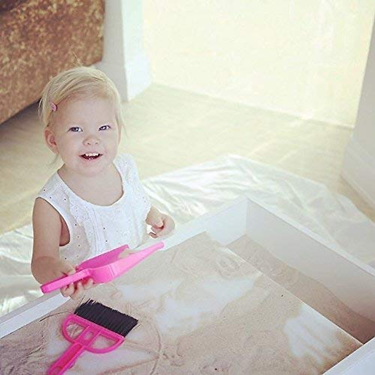 Light Sandbox All-in-1: Activity Table + Sensory Table + Light Table + Sand Box + whiteboard + Chalk Desk. Includes: Cover, Color Controller, Sand and Trowel, Legs with Adjustable Height