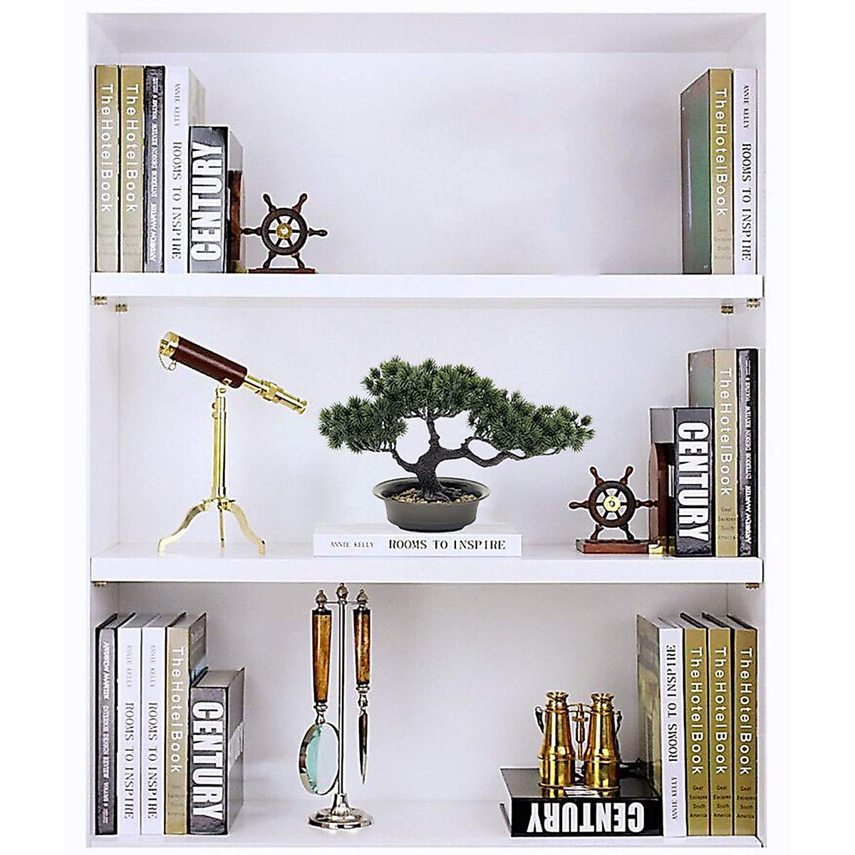 Rozwkeo Artificial Bonsai Tree Fake Plant Decoration Potted Tree Small Faux House Plants Japanese Pine Bonsai Plant for Home Indoor Decoration Office Hotel Windowsill Desktop Display Trees Zen Decor