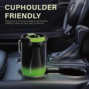 Brwacoz Vacuum Insulated Tumbler with LeakProof Straw Lid and Portable Handle, Reusable Stainless Steel Water Bottle with Non-slip Bottom Pad, Cupholder Friendly Travel Coffee Mug, 28oz, Green