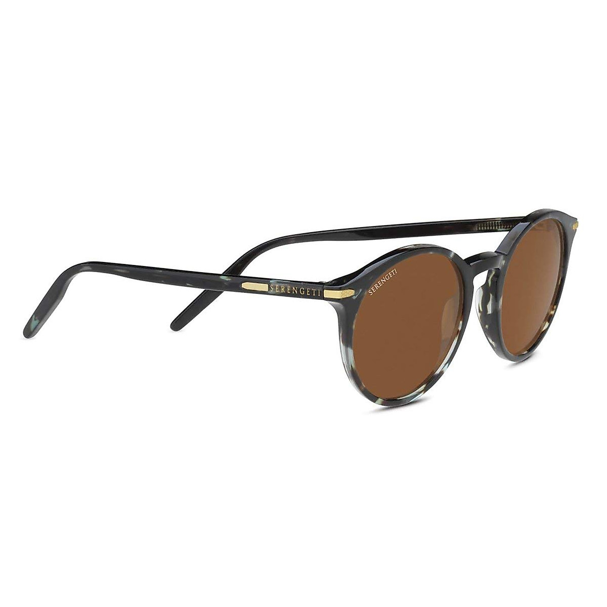 Serengeti - Leonora, Shiny Striped Brown, Mineral Polarized Drivers Gradient Cat 2 to 3, Medium, Sunglasses, Feminine, Adult