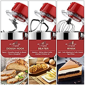 Stand Mixer, 6 IN 1 Multifunctional Electric Kitchen Mixer 660W 6 Speed with 7.4QT Stainless Steel Bowl, 1.5L Glass Jar, Meat Grinder, Dough Hook, Whisk, Beater, Sausage Kit, Food Mixer for Baking