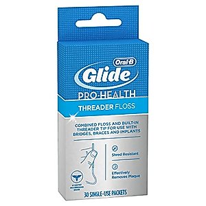 Glide Threader Floss, 30 Single-Use Packets each (Value Pack of 2)