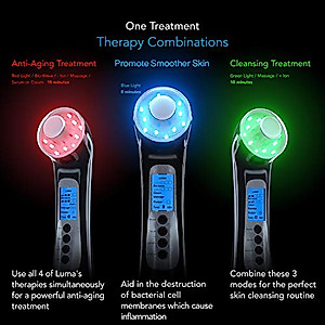 Pure Daily Care Luma - 4 in 1 Skin Therapy Wand - Ion Therapy LED Light Machine - Wave Stimulation- Massage - Anti Aging - Lift & Firm Tighten Skin Wrinkles