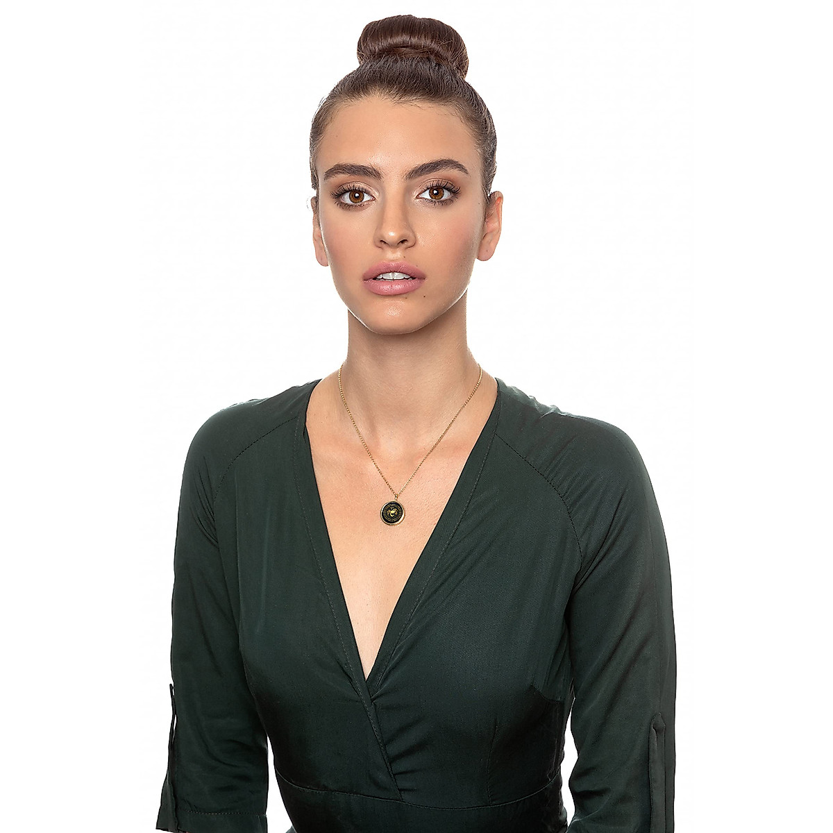 Gold Plated Silver Cancer Necklace Zodiac Pendant Star Sign Birthdays 22nd June to 22nd July Jewelry Inscribed in 24k Gold on Black Onyx Gemstone, 18" Rolo Chain