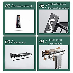 Hanrace 24Inch Towel Racks for Bathroom,Bathroom Storage,No-Drill Towel Rack,Wall Mounted Bath Towel Holder