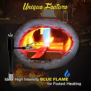 SIMOND STORE Propane Forge Burner Kit, Single Burner for Blacksmithing Furnace Foundry Forge Jewelry Making Raku Kiln Farrier - MS Forge Burner with Hose Valve and Regulator