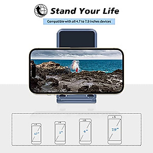 Cell Phone Stand, Adjustable Phone Stand for Desk,Phone Dock,Holder,Aluminum Desktop Stand,Travel Holder,Accessories DeskCompatible for iPhone 14 13 12 11 Pro Max X Xr Samsung S22 S21 A53 Space Grey