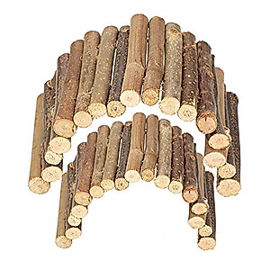 Pssopp Twig Ladder Wooden Fun Bridge for Guinea Pigs Hamster Mouse Rat Small Animal(M)