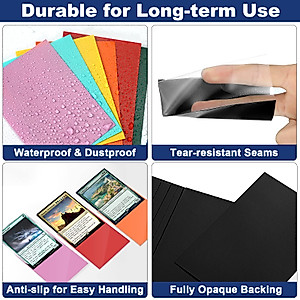 Blue MTG Card Sleeves 200 Pack, Standard Card Sleeves Sturdy MTG Sleeves Matte Back Finish, Perfect Shuffling - Protect All Your Trading Cards Collectible Cards by Fabmaker, Never Tear