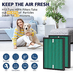 Filter Replacement Sets for Coway Airmega 150 Air Purifier, 2 Green True HEPA and 8 Active Carbon Filter, AP-1019C-FP