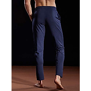 NELEUS Men's 2 Pack Athletic Workout Running Tapered Pants,7006,Black,Navy Blue,US XL,EU 2XL