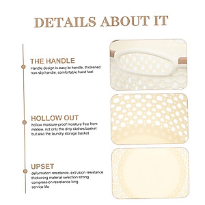 Amosfun Portable Laundry Basket Laundry Room Weave Basket Dress Form Stand Laundry Sorter Basket for Toys Plastic Clothes Hamper Dirty Clothing Organizer Wall-mounted Pp Plastic Basket