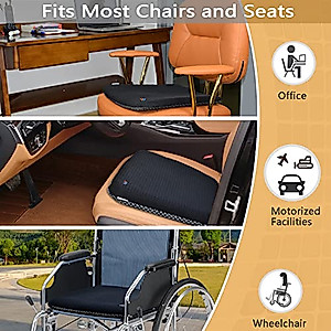 HANCHUAN Gel Seat Cushion Sciatica & Back Pain Relief 1.8" Thick Cushion for Long Sitting Orthopedic Gel Cushion with Honeycomb Breathable Design for Truck, Cars, Wheelchair, Office Chair, Game Chair