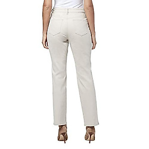 Bandolino Women's Mandie Signature Fit 5 Pocket High Rise Straight Jean, Creamstone, 6 Petite Short