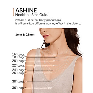 ASHINE Silver Chain Sterling Silver Chain Silver Chain Necklace for Women Silver Necklace Chain (1mm Box Chain Lobster Clasp 30 Inches)