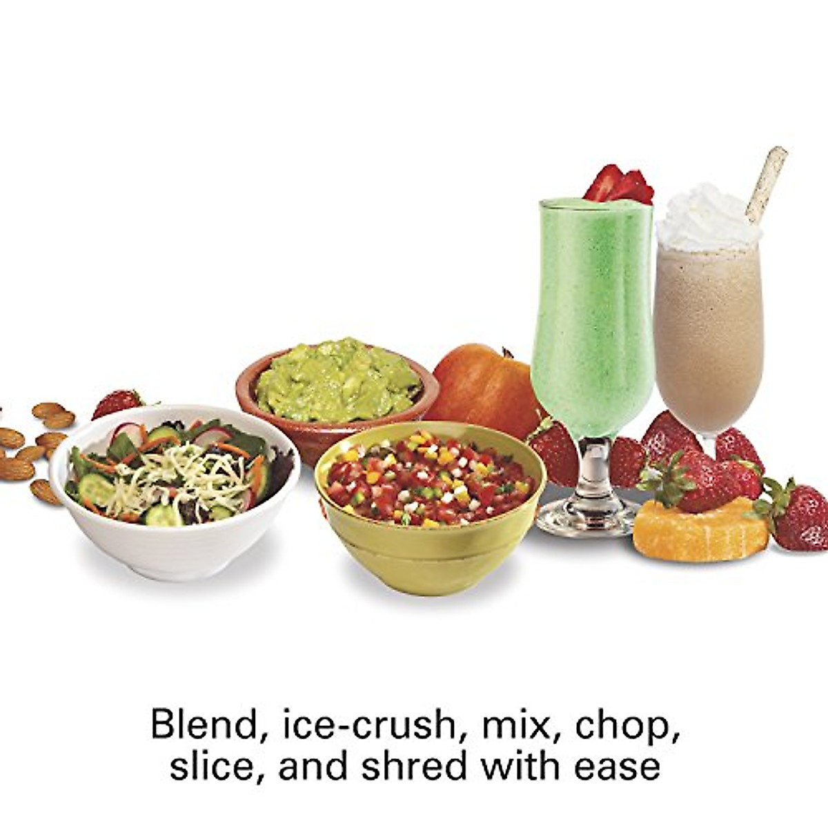 Hamilton Beach Blender and Food Processor Combo, Portable Blend-In Travel Cup, Shakes and Smoothies, 40oz Jar & 3-Cup Vegetable Chopper, Grey & Black (58163)