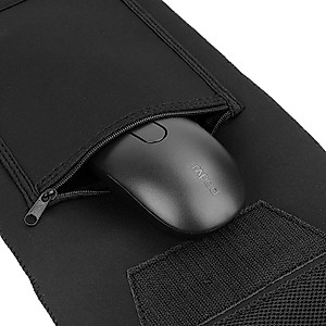 KuRoKo Keyboard Neoprene Sleeve Case(up to 18 Inches), with Wireless Mouse Storage & Cable and Charger Pouch (Black)