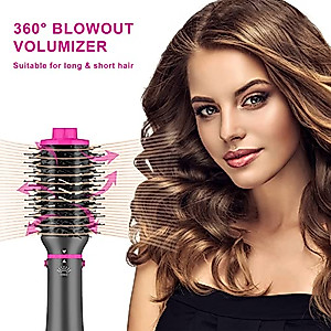 Blow Dryer Brush, 4 in 1 Blowout Brush,Hair Dryer Brush and Volumizer,Negative Ion Detachable Hair Dryer Styler Hot Air Hair Dryer for Straightening Curling Drying Multifunctional Styling
