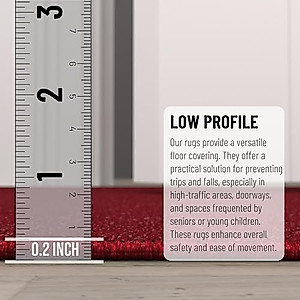Sweet Home Stores Sweethome Collection Solid Design Rubberback Area Rug/Mat, 2'3" x 3', Red