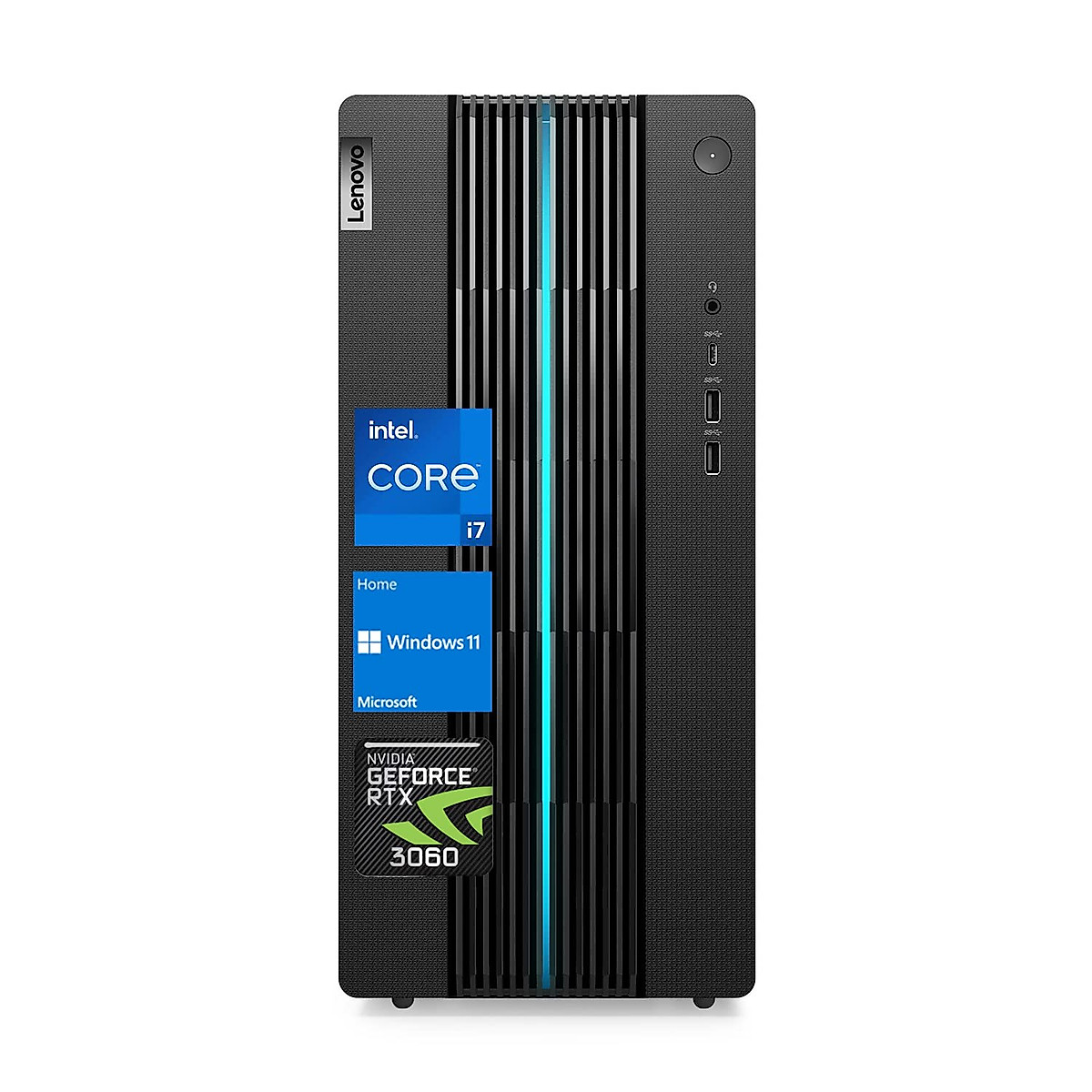 Lenovo IdeaCentre 5 Gaming Desktop, Intel Core i7-12700 Processor, Geforce RTX 3060, 16GB RAM, 1TB PCIe SSD + 2TB 3.5" HDD, Wi-Fi 6, HDMI, DisplayPort, Windows 11 Home, Black