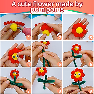 Iooleem Multi-Color Pom Poms, 300pcs 1inch, Pom Poms for Arts and Crafts, Pom Pom Balls, Craft Pom Poms.