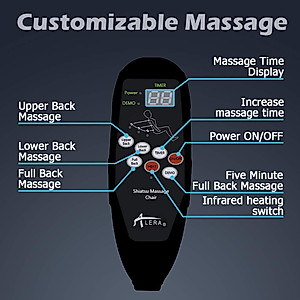 Folding Shiatsu Massage Chair Recliner Chair with Adjustable Backrest and Back Heating Portable Living Room Chair Accent Full Back Electric Full Back Massage Best Gift for Home Office ，Black