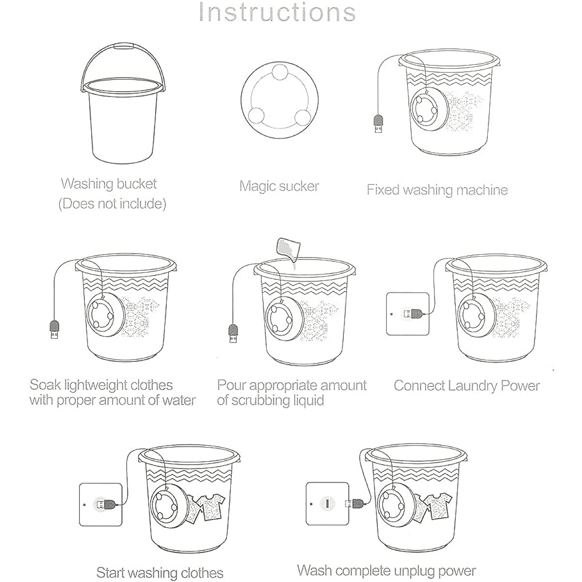 Mini Portable Washing Machine - Portable Washing Machine for sink, Ideal for Washing Light Clothes and Dishwasher, Portatil Folding Suitable For Travel, Home, RV, Office, College Room, Apartment