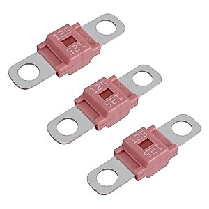 BOJACK AMI/Midi Fuse 125A High Current Fuse Bolt-on Fuse 125 Amp for Cars, Trucks, Construction Vehicles, Buses, Caravans (Pack of 3)